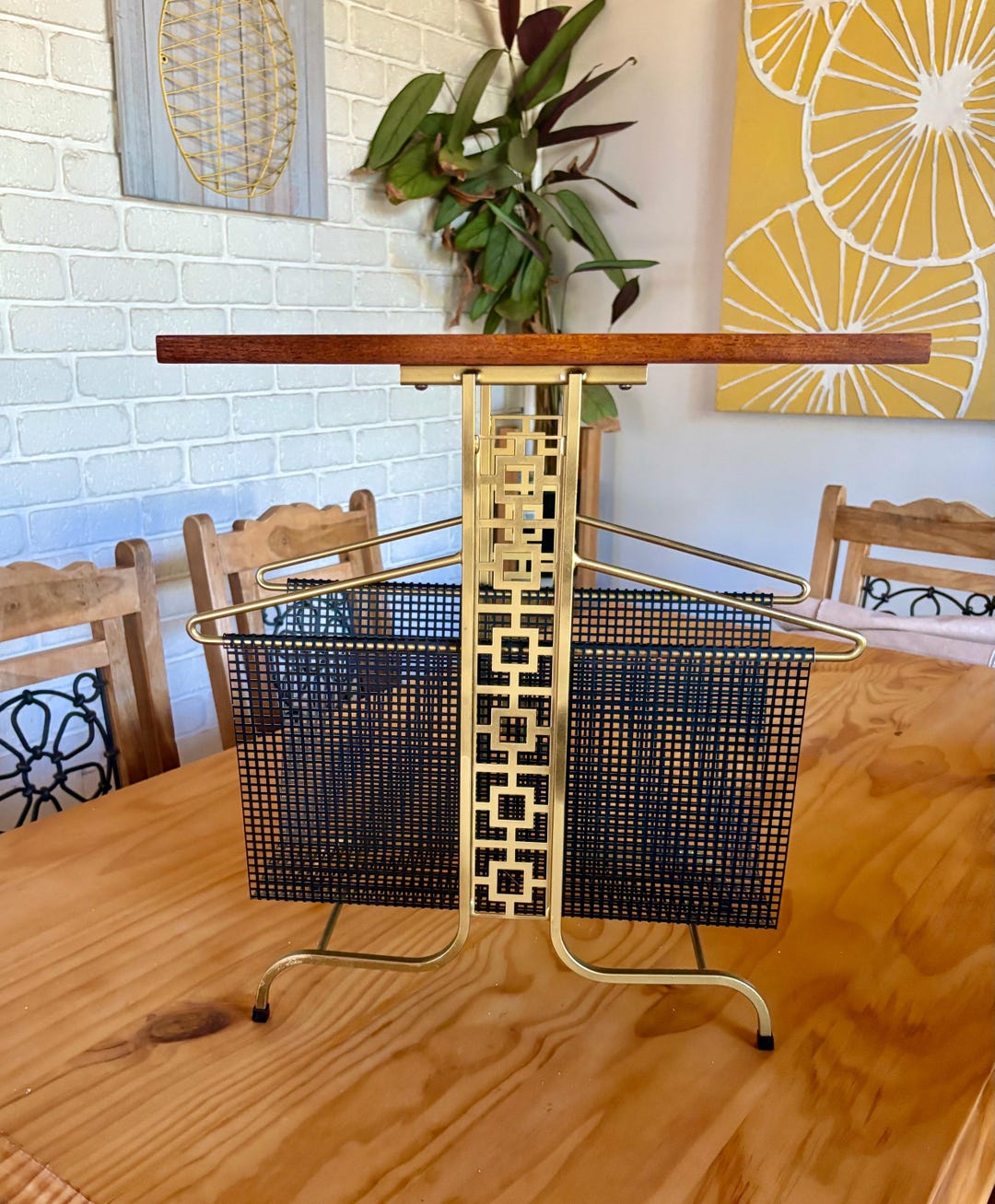 1950's Vintage Magazine Rack With Table Top, Restored Furniture by ...
