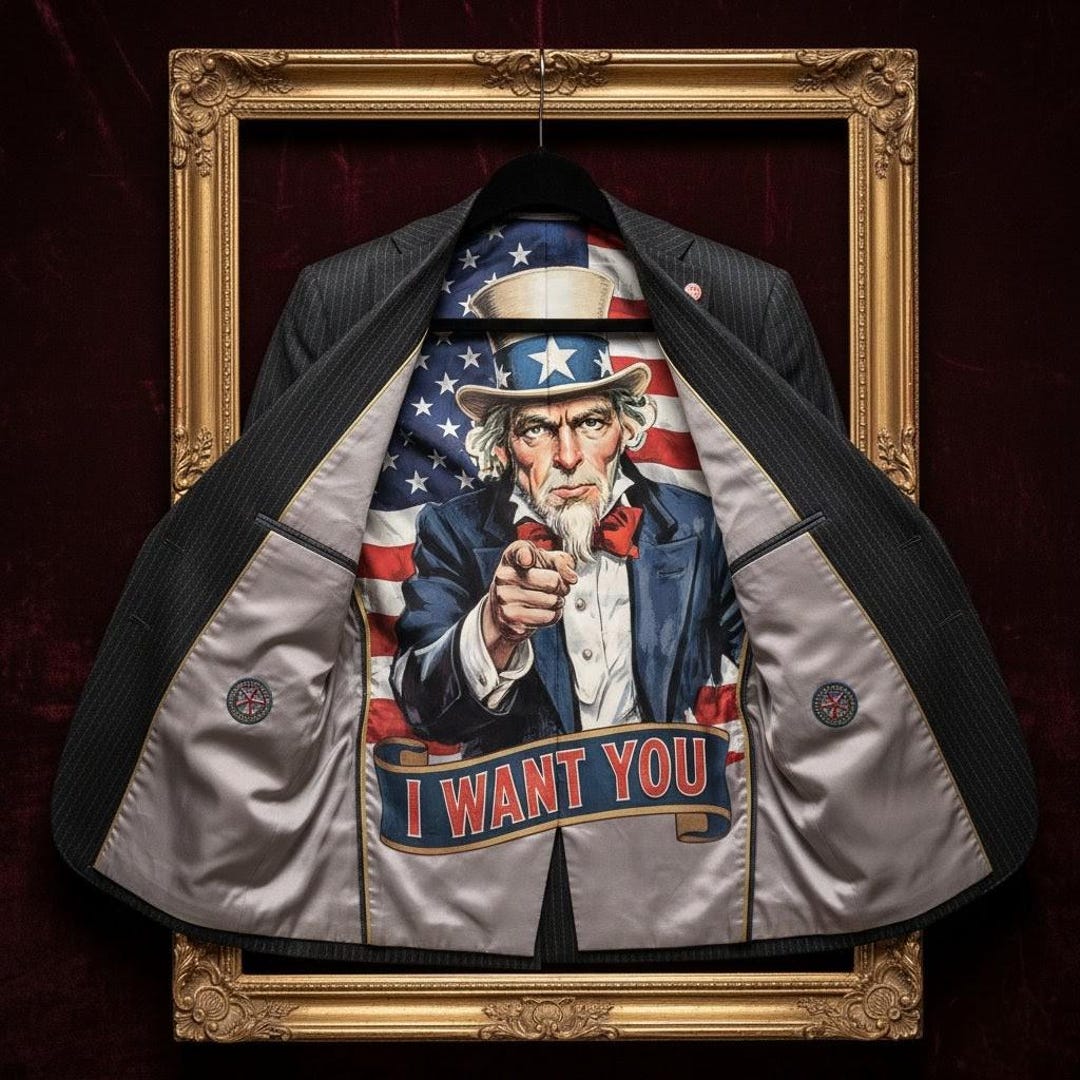 Uncle Sam Flag Lining Bold Stars & Stripes - Etsy