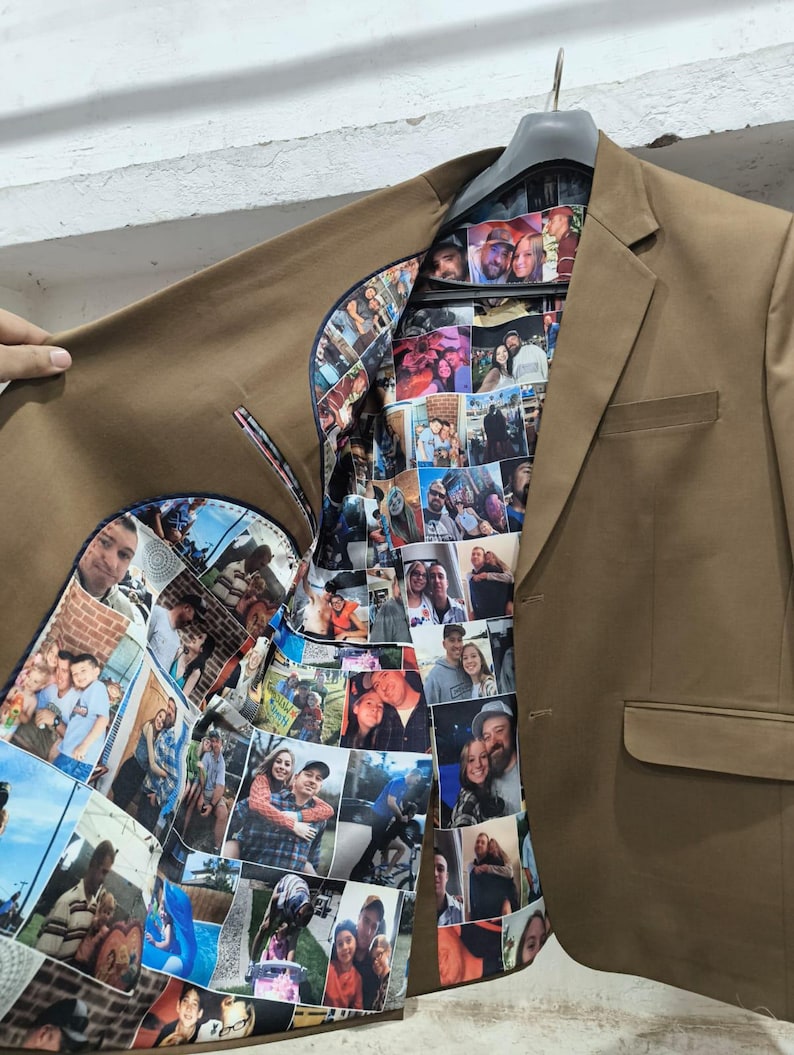 Custom Wedding Photo Lining Blazer, Personalized Groom Suit Jacket ...