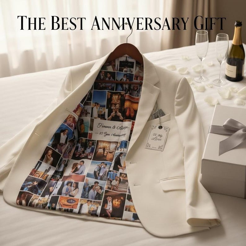 Bespoke Suit Jacket: Personalized Photo Collage Lining, Wedding Gift - Etsy