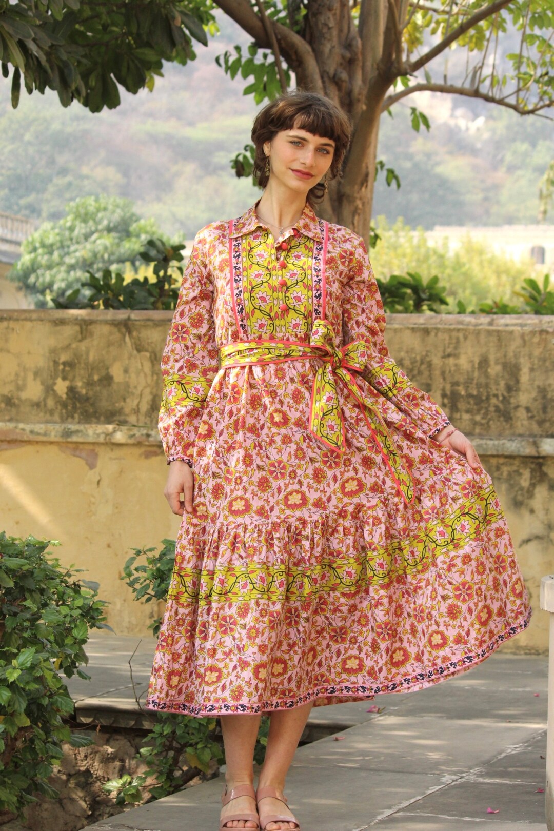 Hand Block Print Dress, Shirt Dress Women ,summer Cotton Dress, Cotton ...