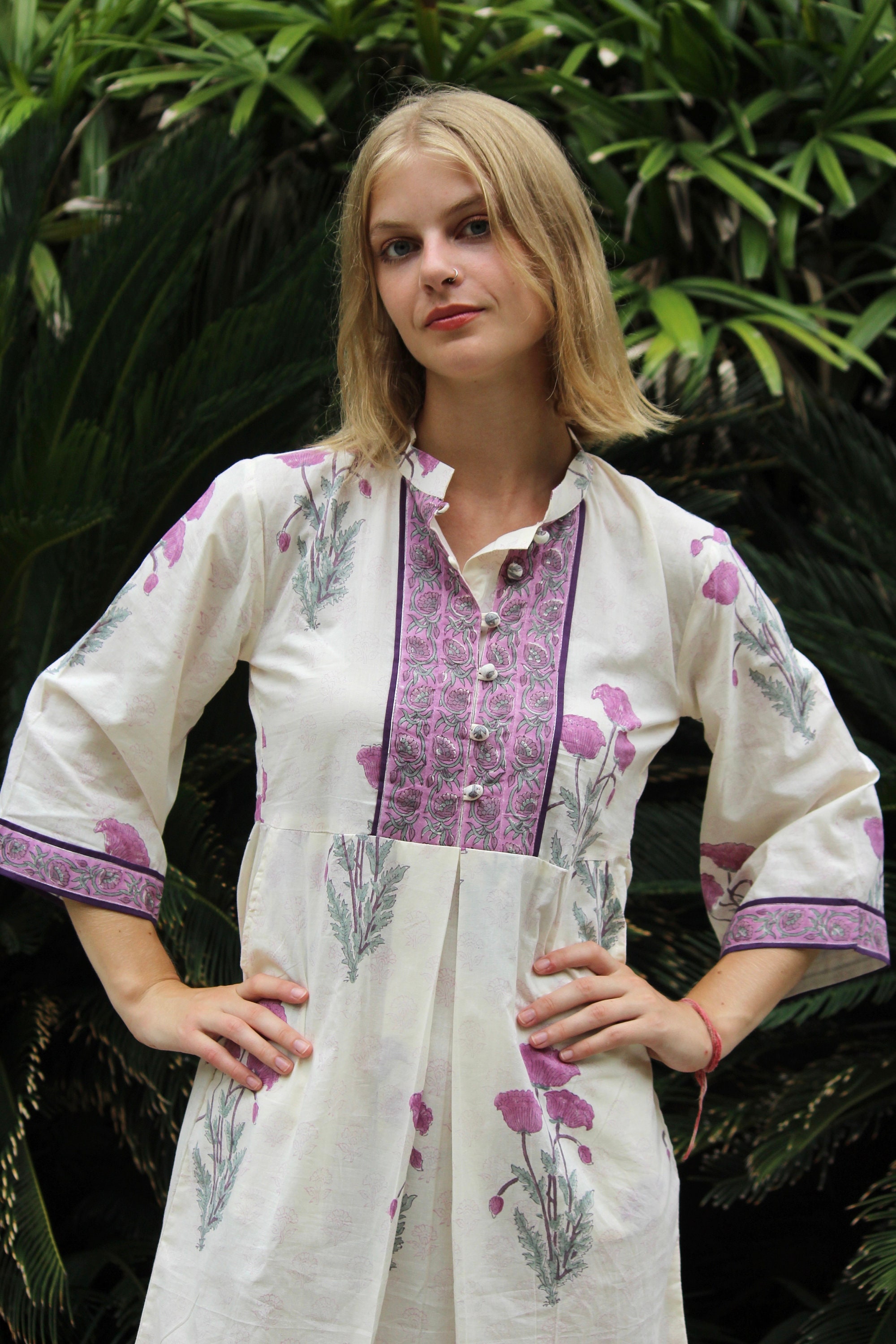 Hand Block Print Dress Mini Dress Women summer Cotton - Etsy