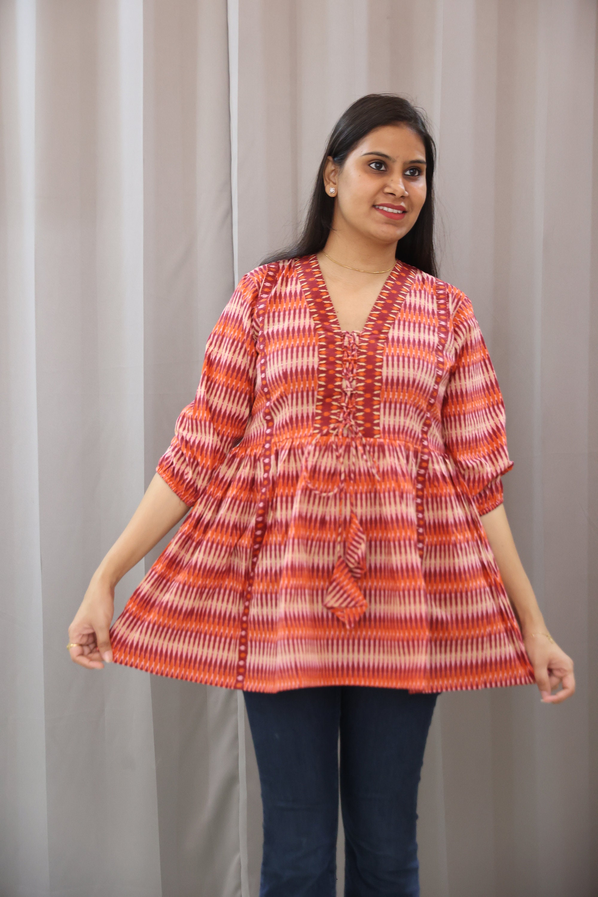 Block Print Viscose Tunic Dress, Bohemian Summer Blouse - Etsy
