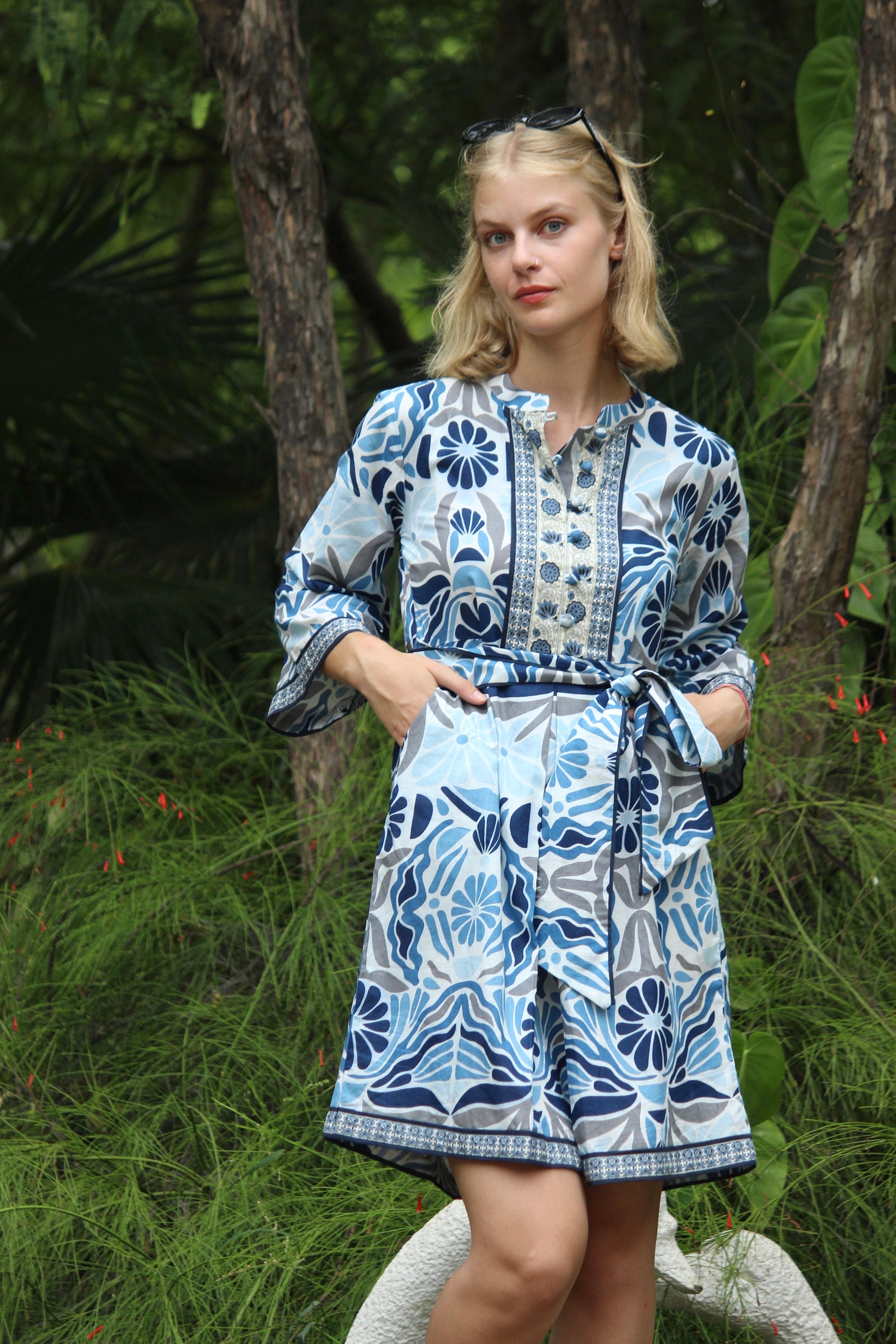 Block Print Dress, Mini Dress Women ,summer Cotton Dress, Cotton ...