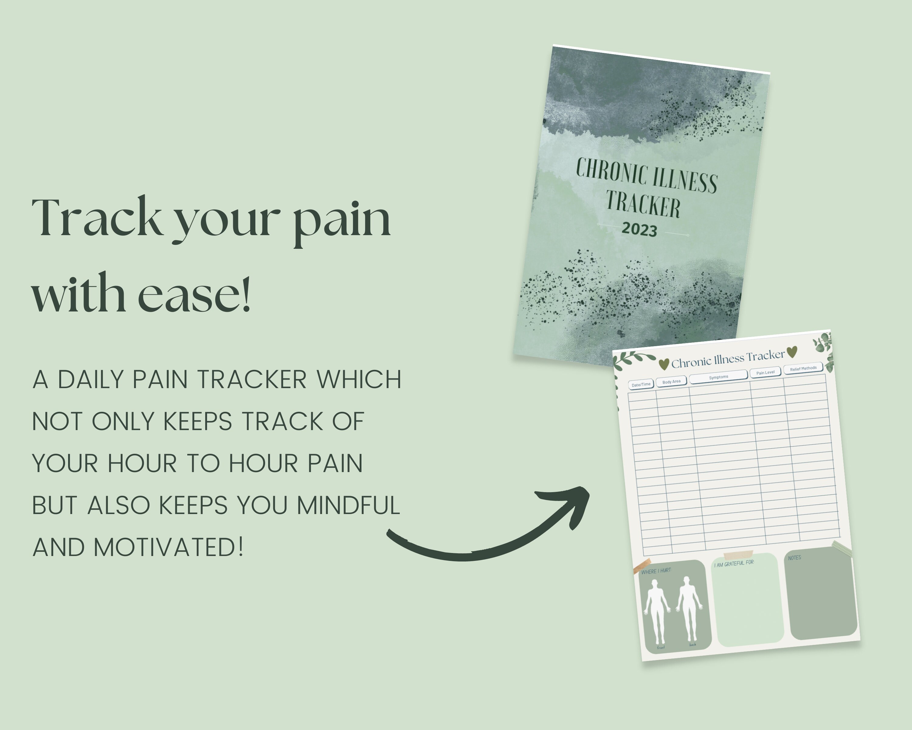 Chronic Illness Tracker, Printable, Chronic Pain Tracker, Symptom ...