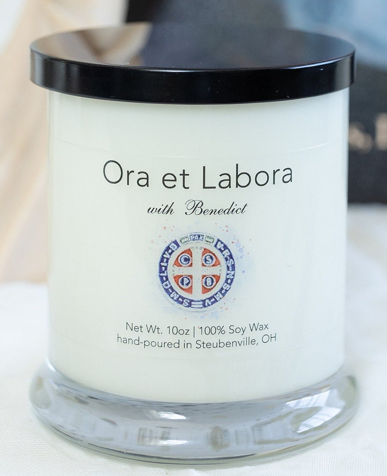 Ora Et Labora With Benedict - 10 Oz. Soy Candle - Scent: Incense ...