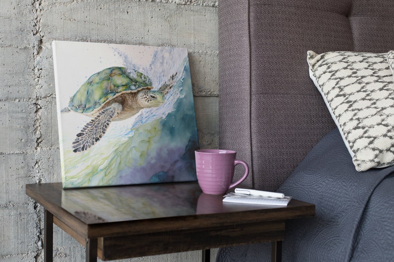 Sea Turtle Watercolor Print Green Sea Turtle Art Sea Turtle - Etsy