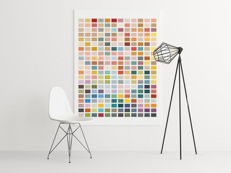 Boho Abstract Color Blocks Retro Home Decor Mid Century - Etsy