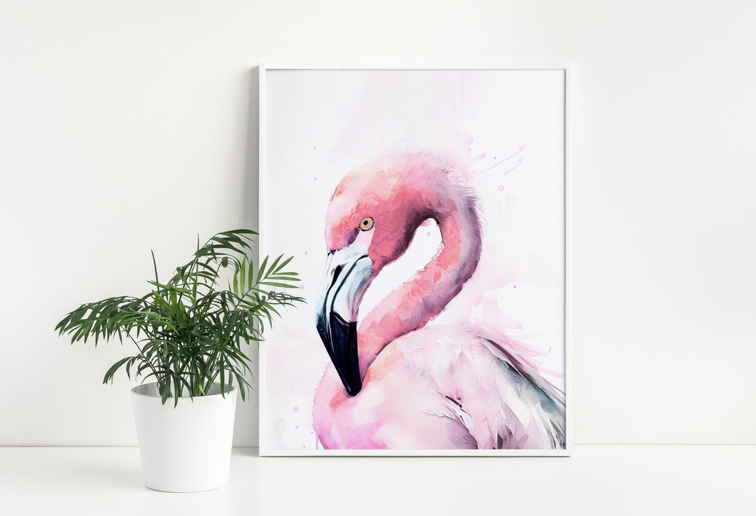 Flamingo Watercolor, Watercolor Flamingo Art, Pink Flamingo, Nursery ...