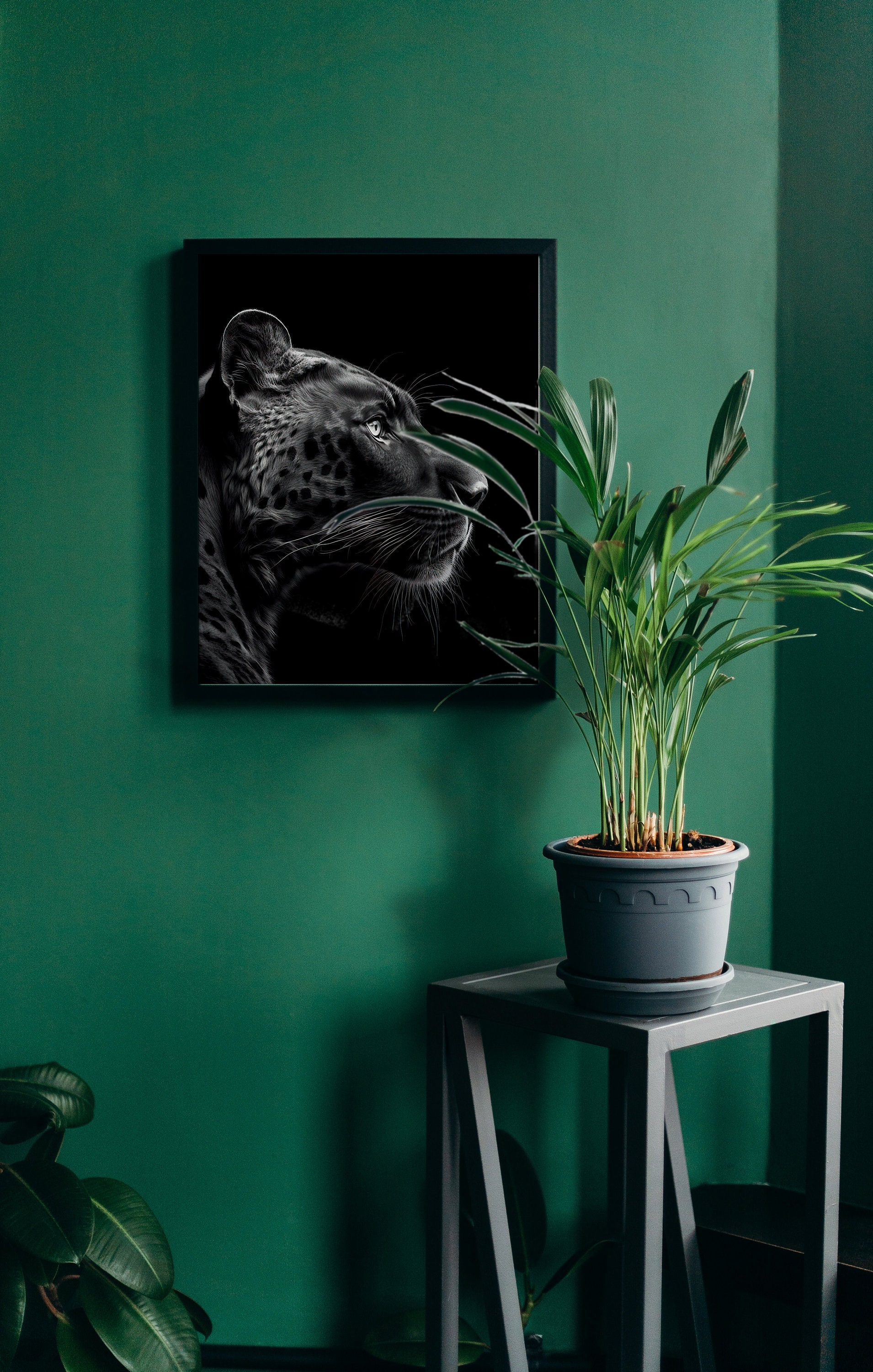 Black Panther Portrait Profile, Black and White Print, Black Panther ...