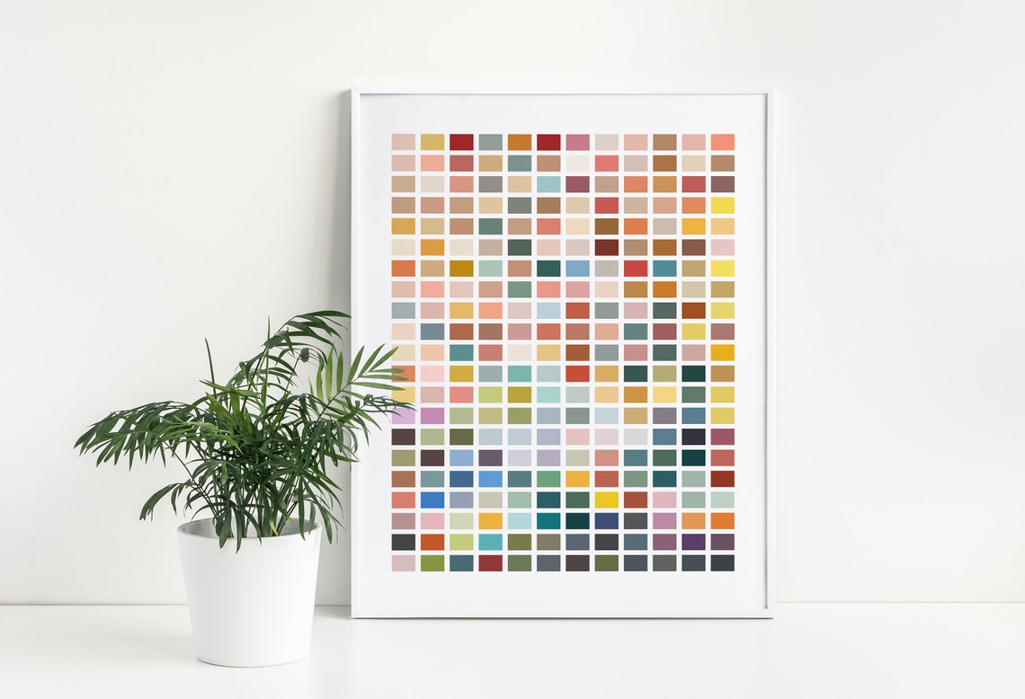 Boho Abstract Color Blocks Retro Home Decor Mid Century Modern Abstract ...