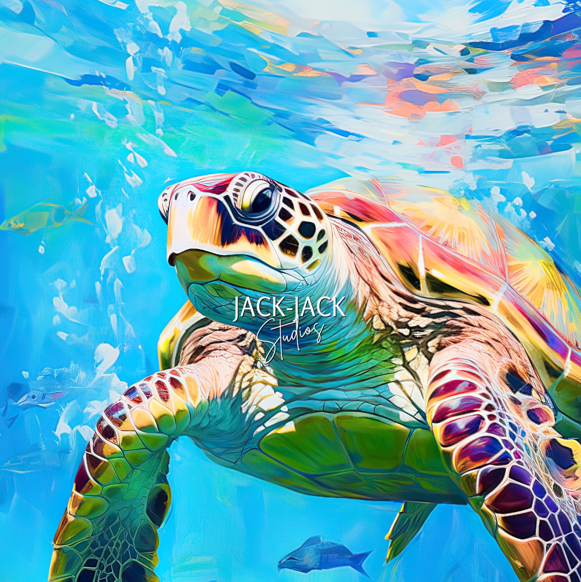 Sea Turtle Watercolor Print, Green Sea Turtle Art, Sea Turtle Art, Sea ...