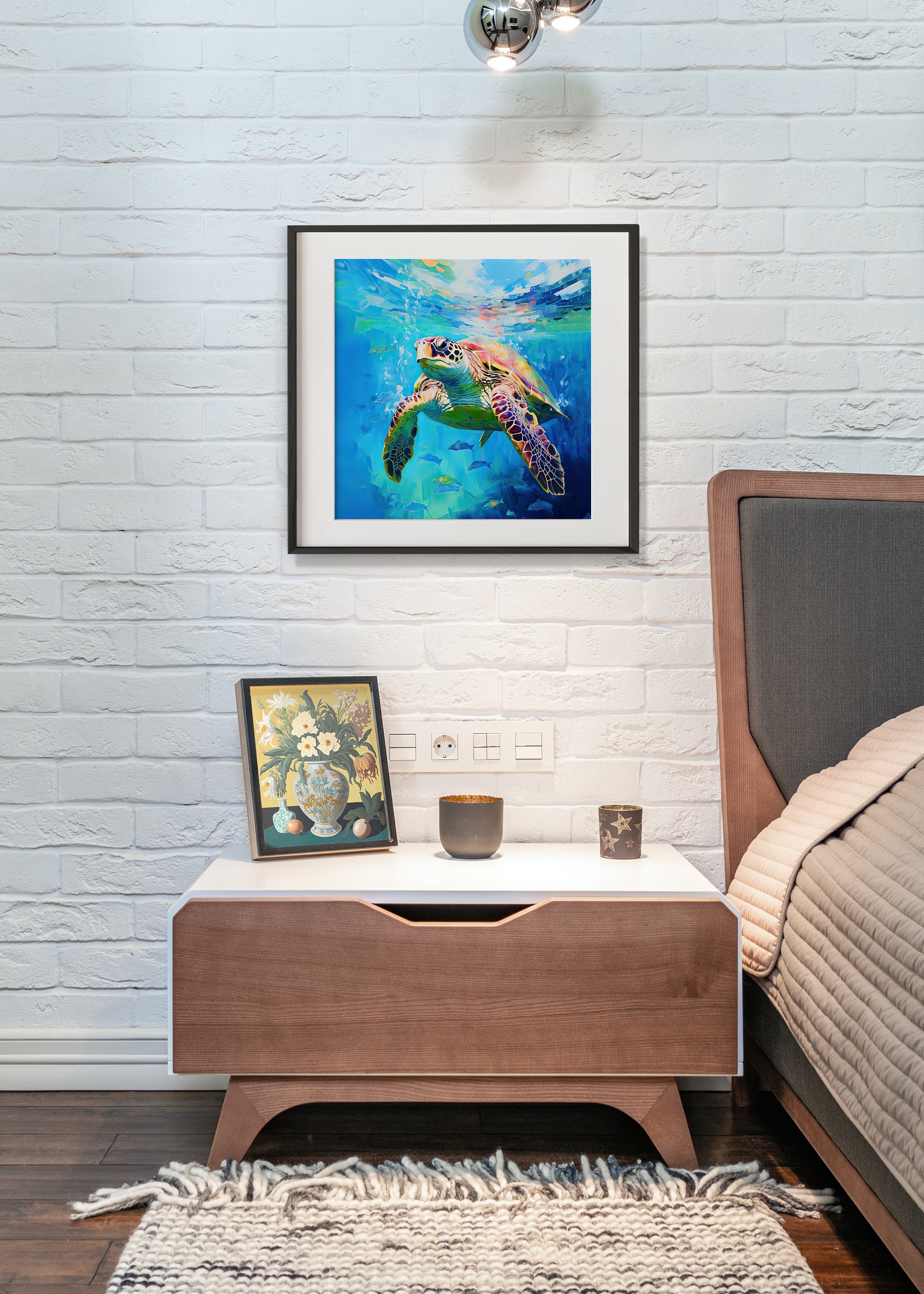 Sea Turtle Watercolor Print, Green Sea Turtle Art, Sea Turtle Art, Sea ...