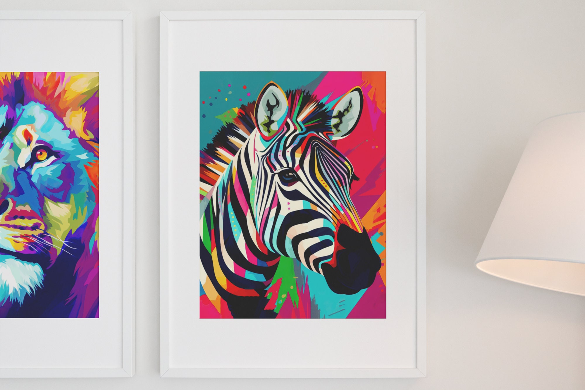 Colorful Safari Animal Print, Set of 6, Bright Colorful Nursery Art ...