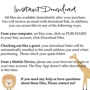 Nursery Safari Animals Black and White Watercolor, Set of 6, Printable ...