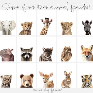 Nursery Safari Animals Black and White Watercolor, Set of 6, Printable ...
