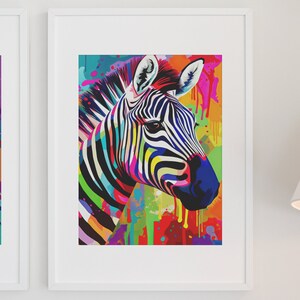 Colorful Safari Animal Print, Set of 12, Bright Colorful Nursery Art ...