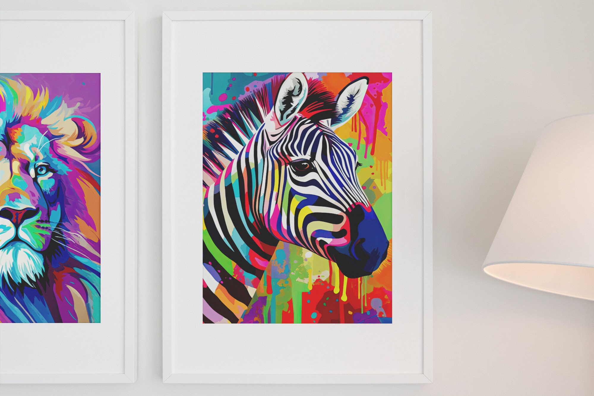 Colorful Safari Animal Print, Set of 12, Bright Colorful Nursery Art ...