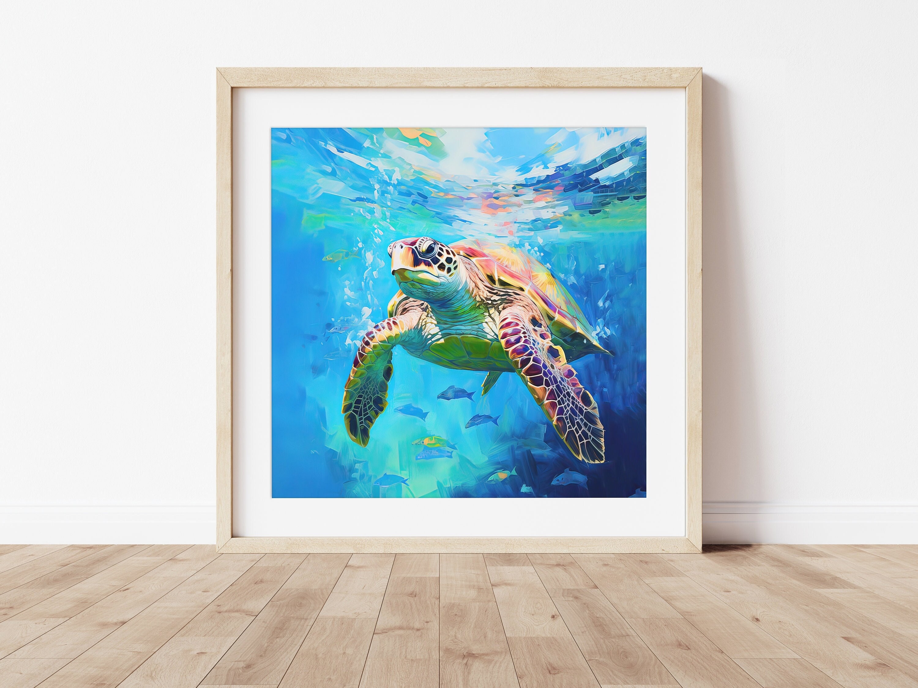 Sea Turtle Watercolor Print, Green Sea Turtle Art, Sea Turtle Art, Sea ...