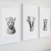 Nursery Safari Animals Black and White Watercolor, Set of 6, Printable ...