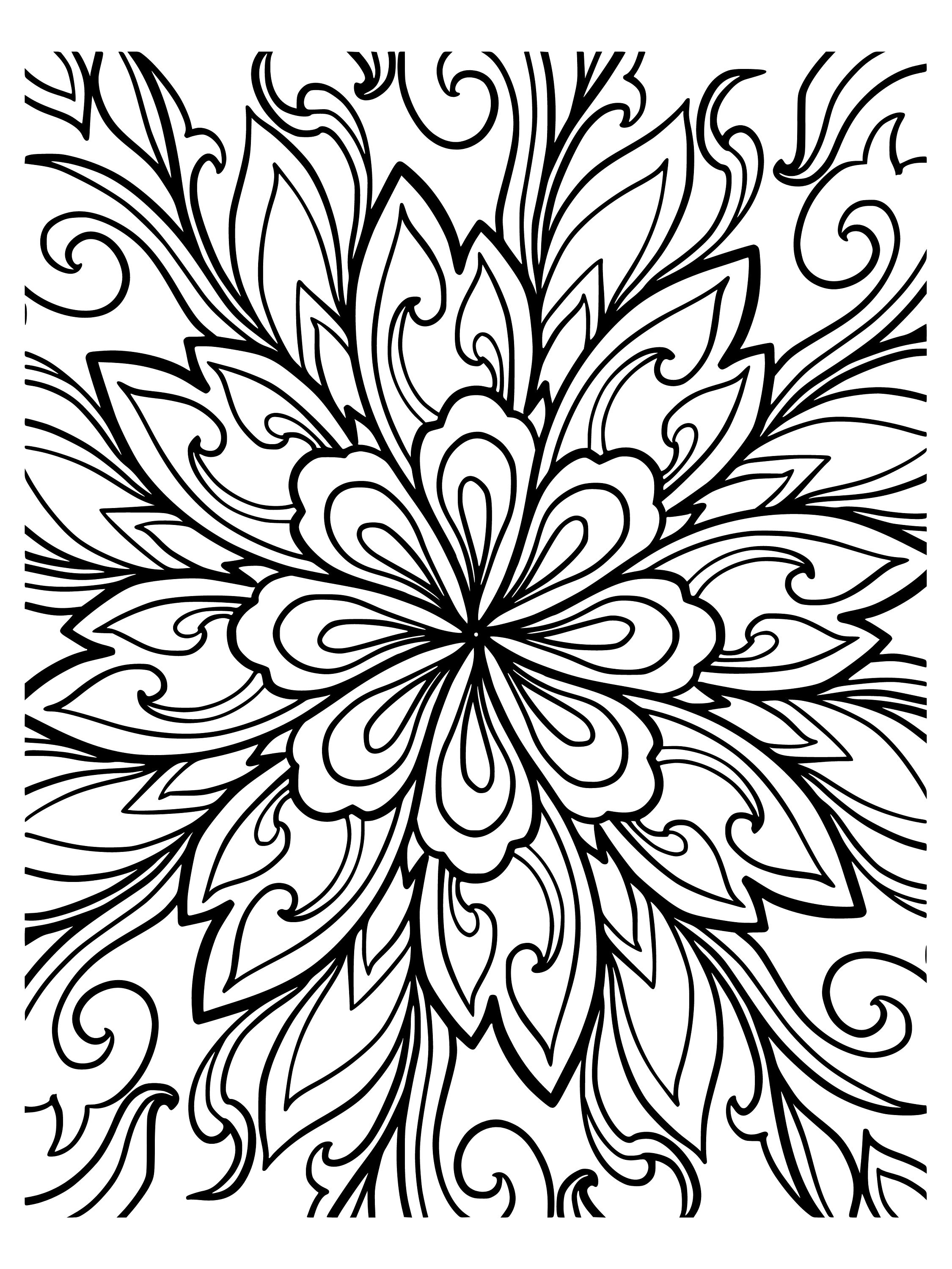 Zen Flower Colouring Pages - Etsy