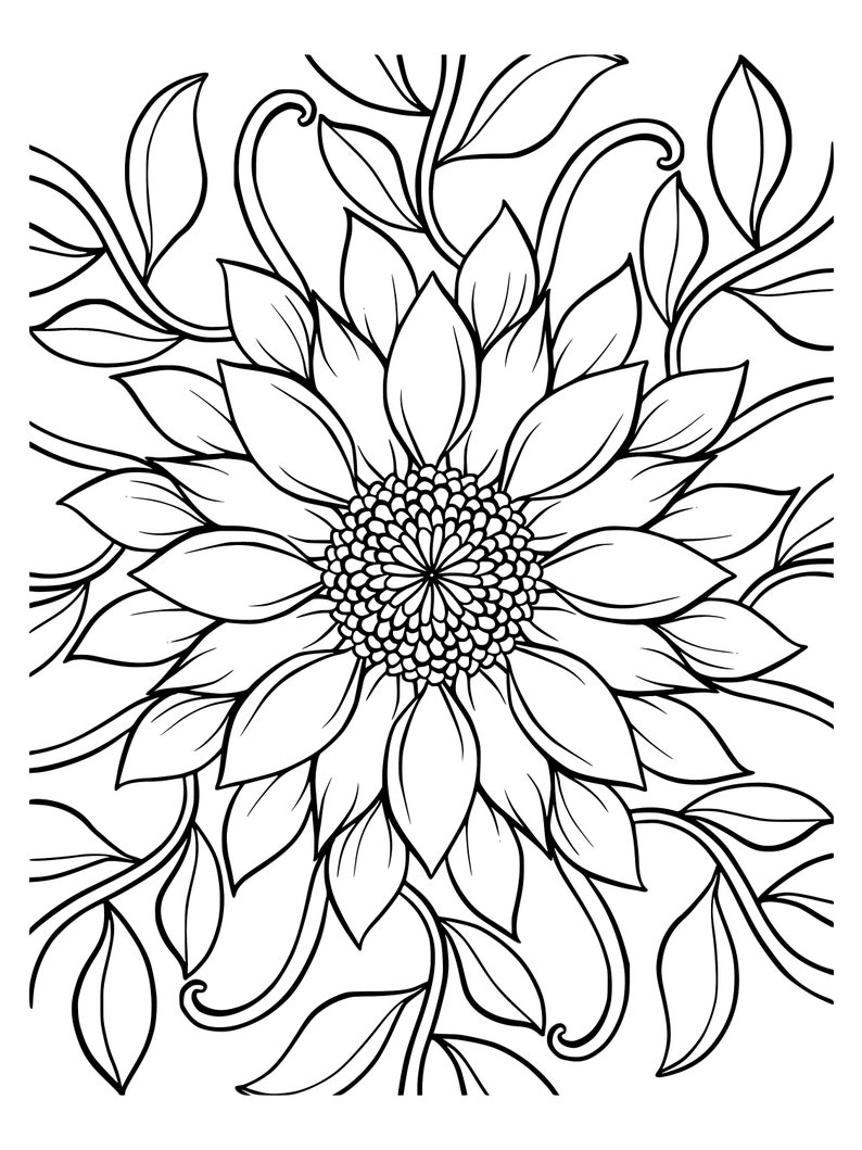 Zen Flower Colouring Pages - Etsy