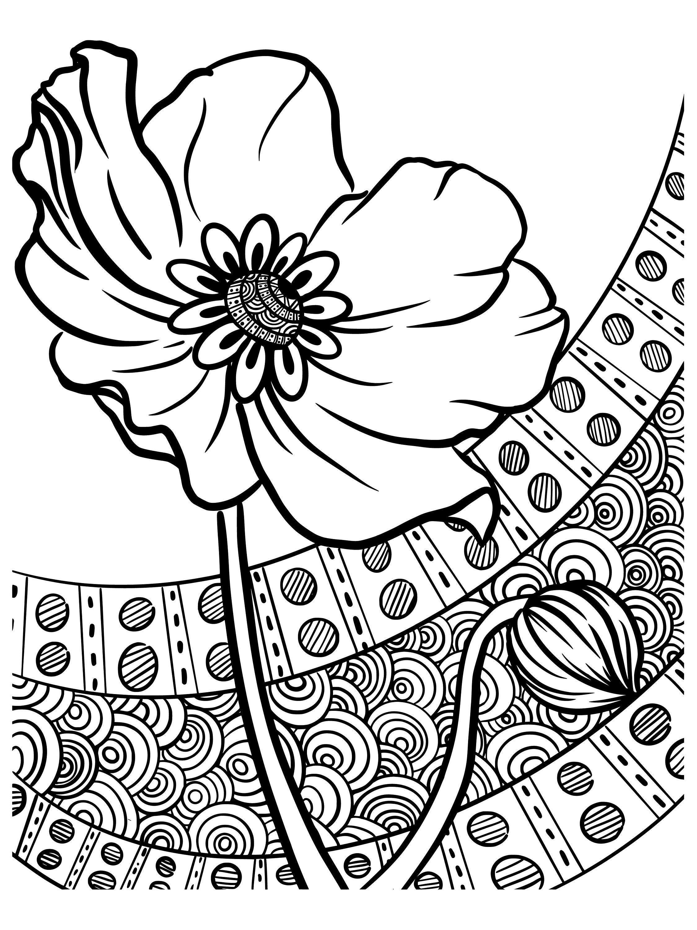 Zen Flower Colouring Pages - Etsy