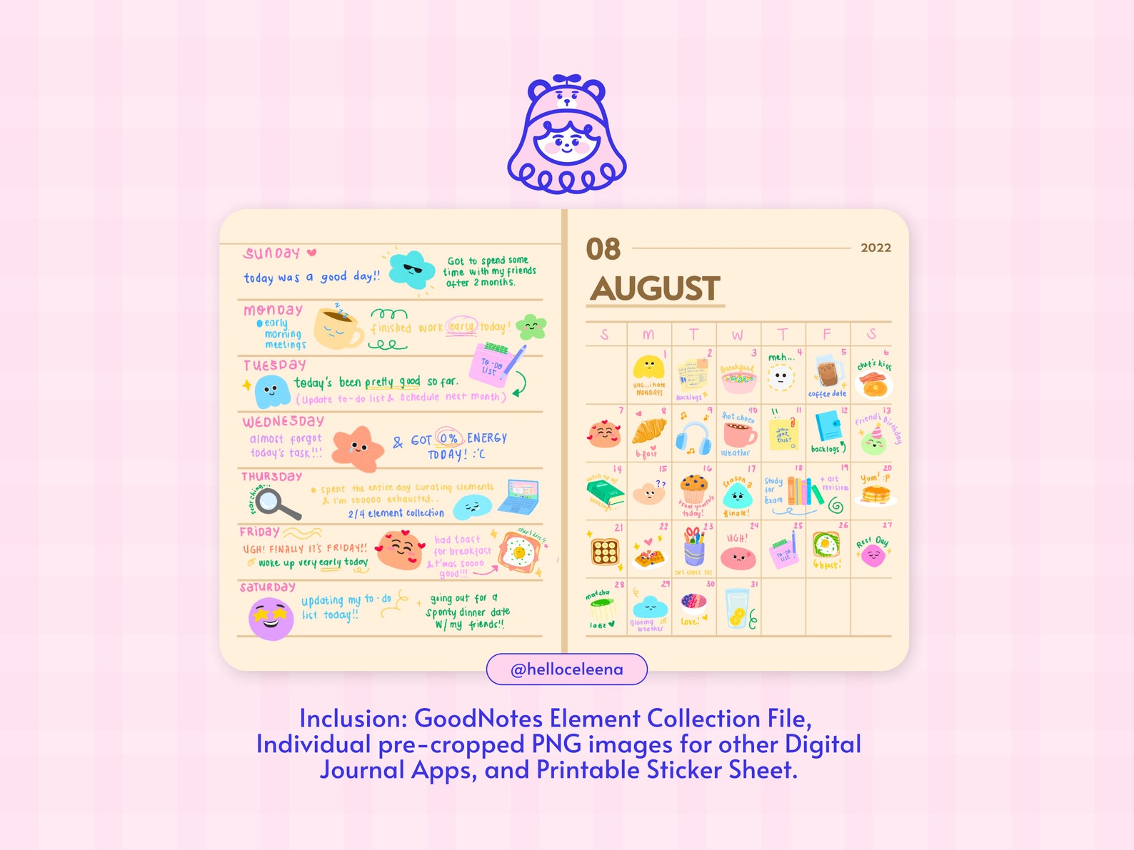 Hand Drawn Cat Printable and Digital Journal Stickers | Daily ...