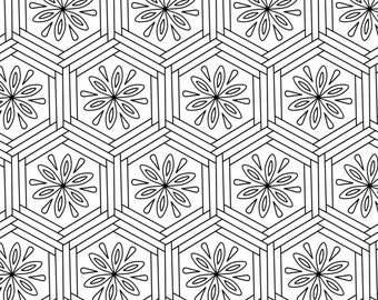 Coloring Page Geometric Folk Repeating Pattern 3214 Printable - Etsy