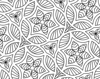 Coloring Page Geometric Floral Repeating Pattern 2906 Printable - Etsy