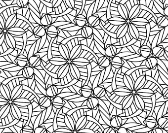 Coloring Page Geometric Floral Repeating Pattern 2931 - Etsy
