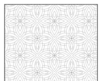 Coloring Page Geometric Floral Repeating Pattern 2923 Printable - Etsy