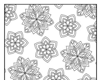 Coloring Page Geometric Repeating Pattern 2638 Printable - Etsy