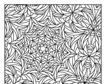 Coloring Page Floral Mandala Flower Geometric Repeating Pattern UA14 ...