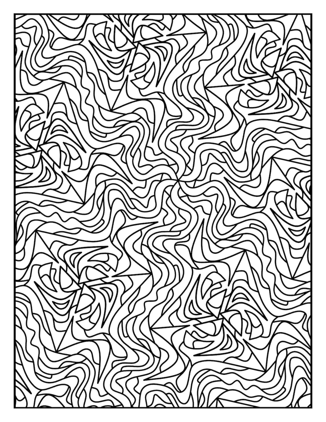 Coloring Page Geometric Repeating Pattern 2725 Printable - Etsy