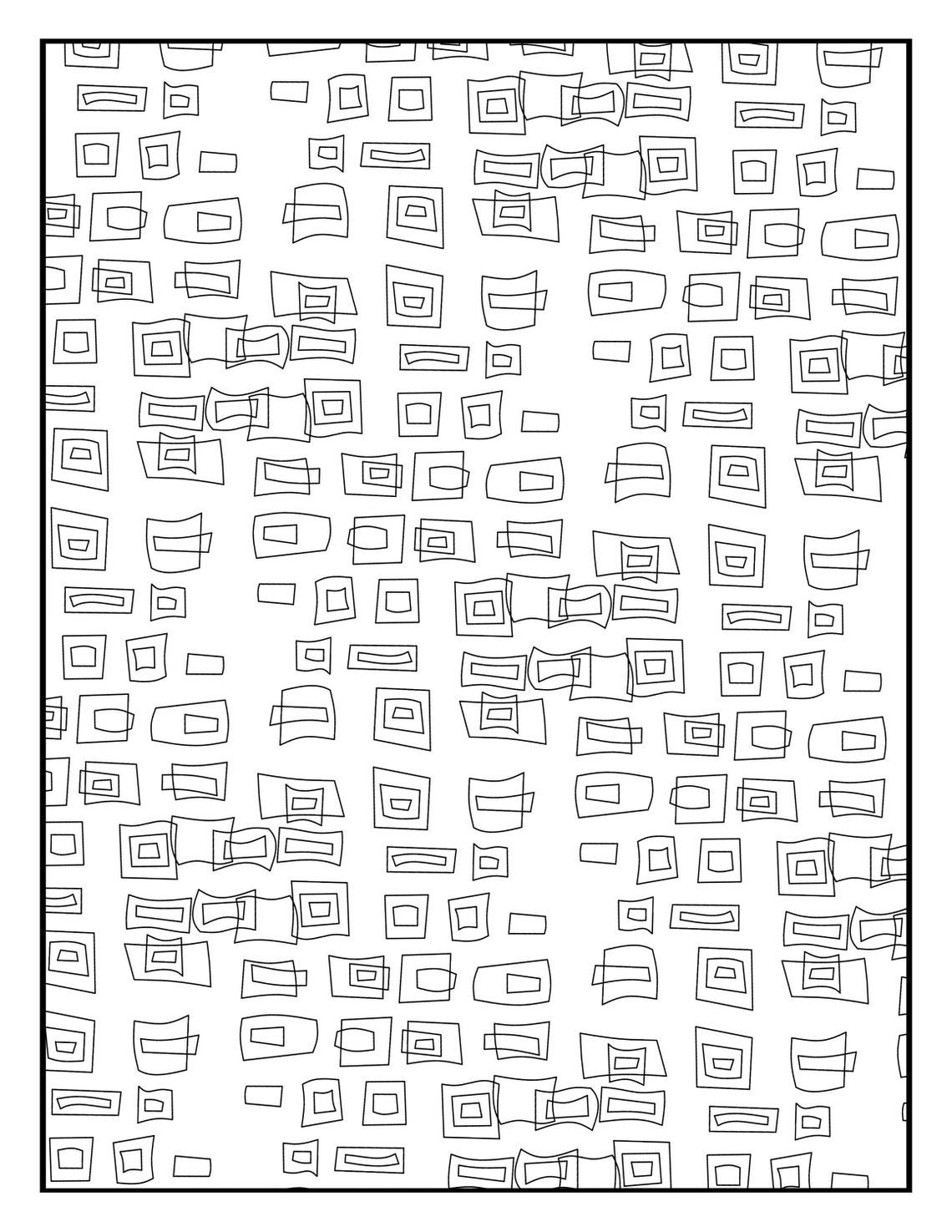 Coloring Page Geometric Squares Rectangles Repeating Pattern 3137 ...