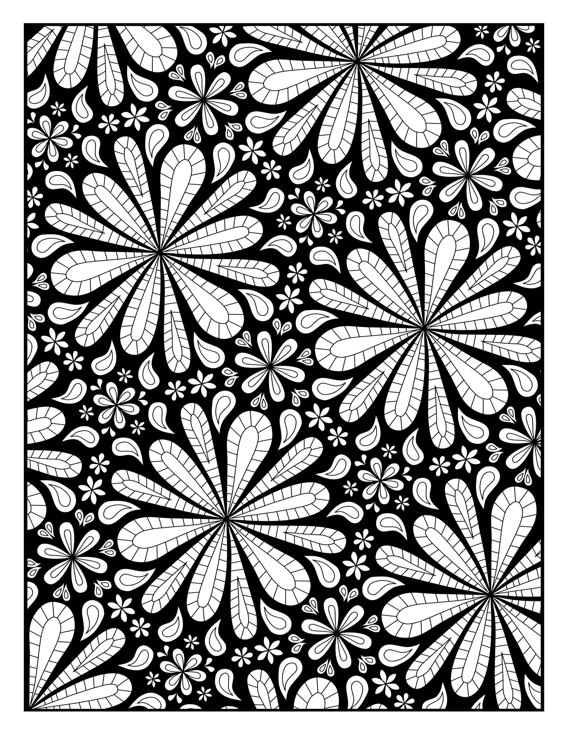 Coloring Page Geometric Floral Repeating Pattern 2906 Printable - Etsy