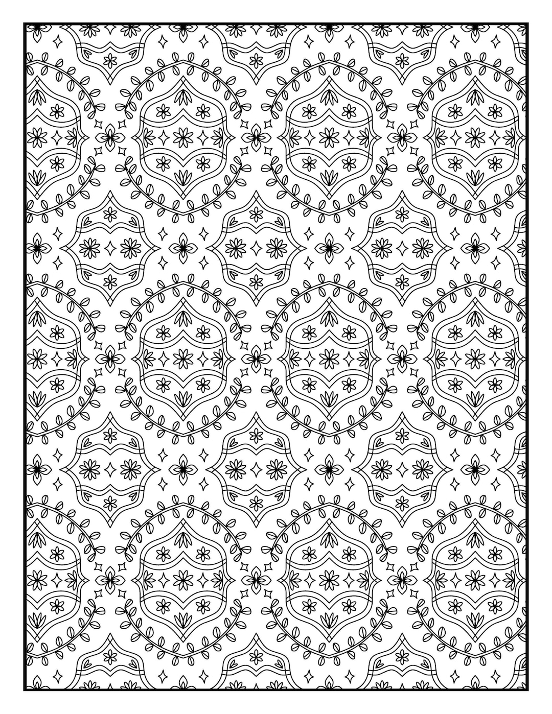 Coloring Page Geometric Repeating Pattern 2771 Printable - Etsy