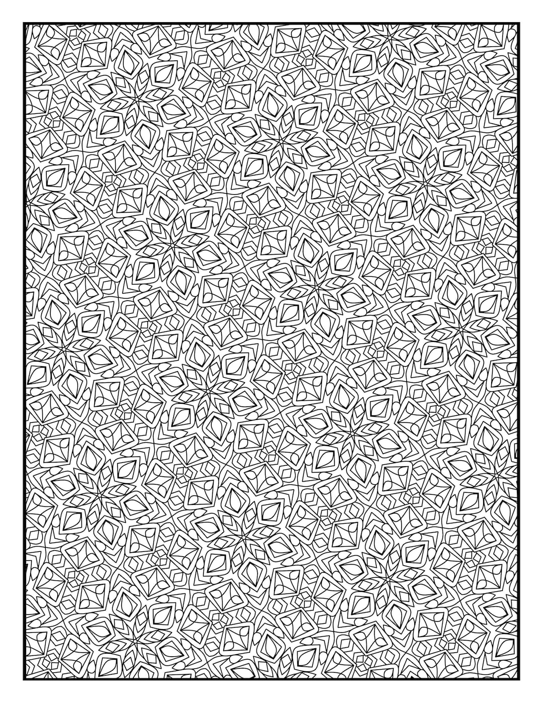 Coloring Page Floral Mandala Flower Geometric Repeating Pattern UA6 ...