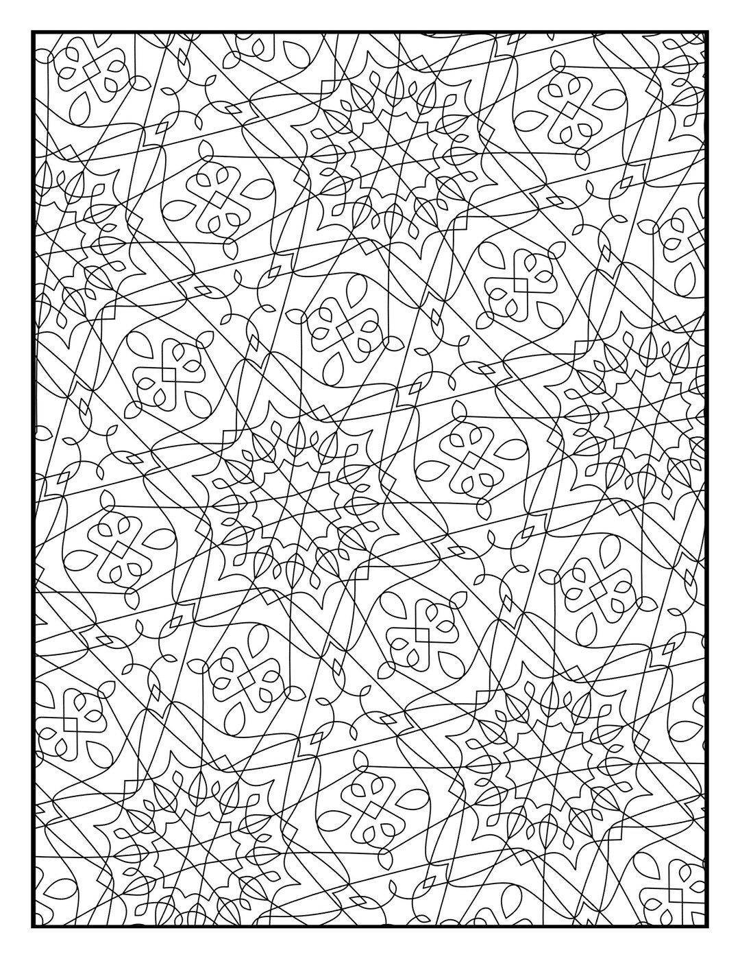 Coloring Page Mandala Floral Geometric Repeating Pattern 3216 Printable ...
