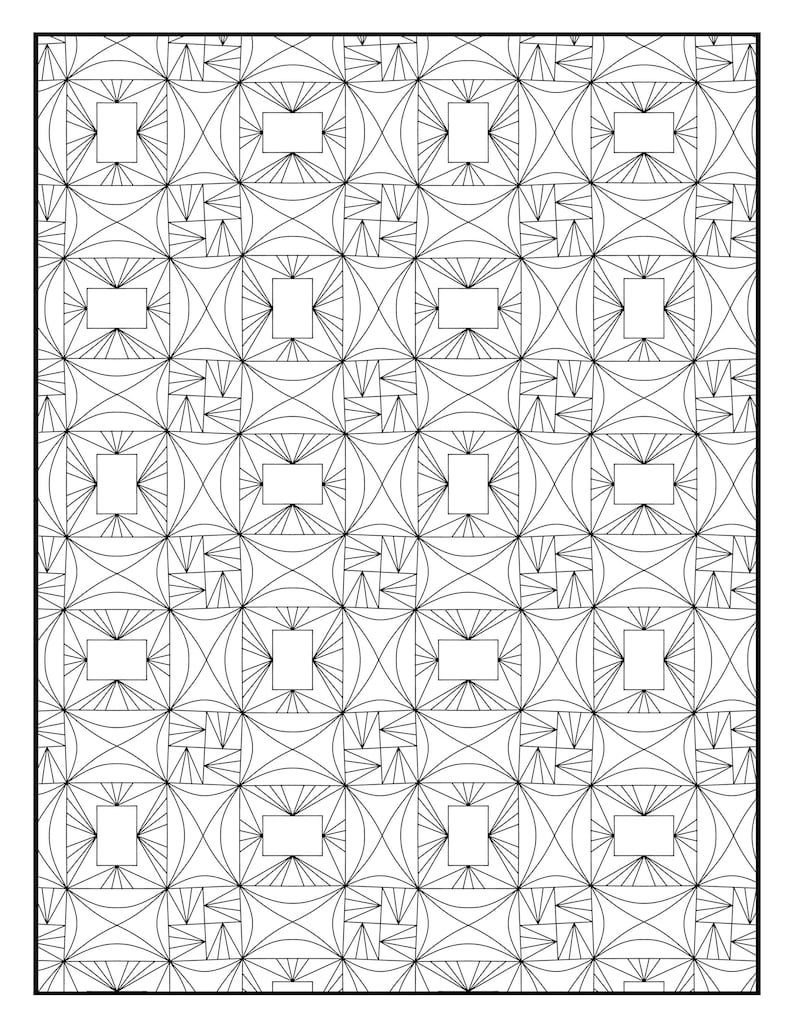 Coloring Page Geometric Quilt Repeating Pattern 3045 Printable - Etsy