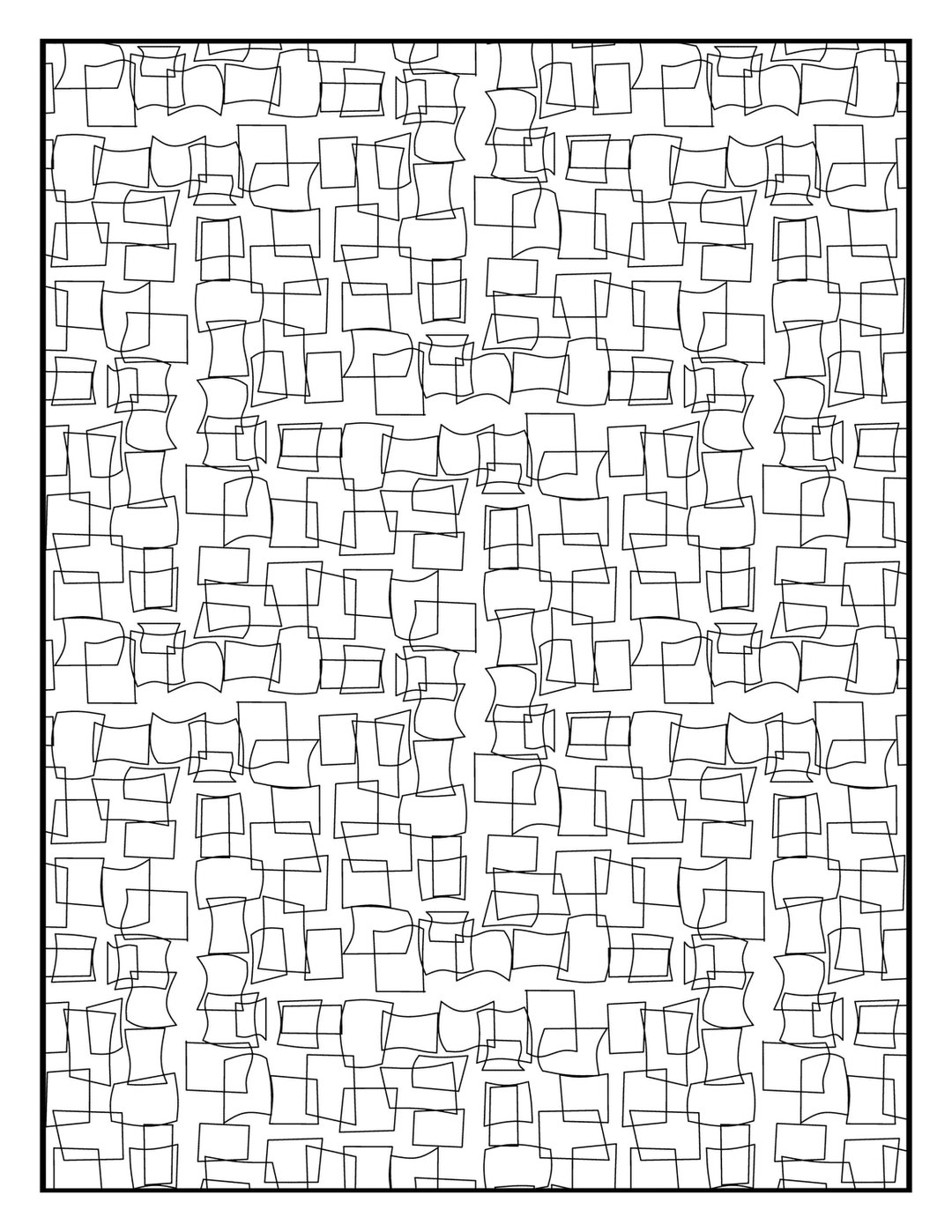 Coloring Page Geometric Squares Rectangles Repeating Pattern 3115 ...