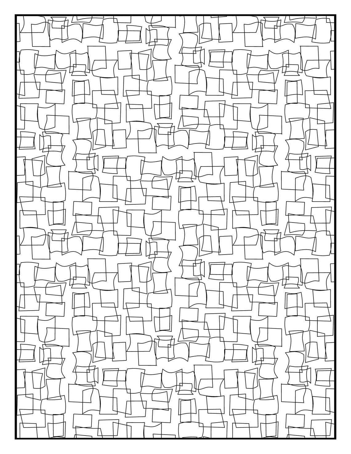 Coloring Page Geometric Squares Rectangles Repeating Pattern 3115 ...