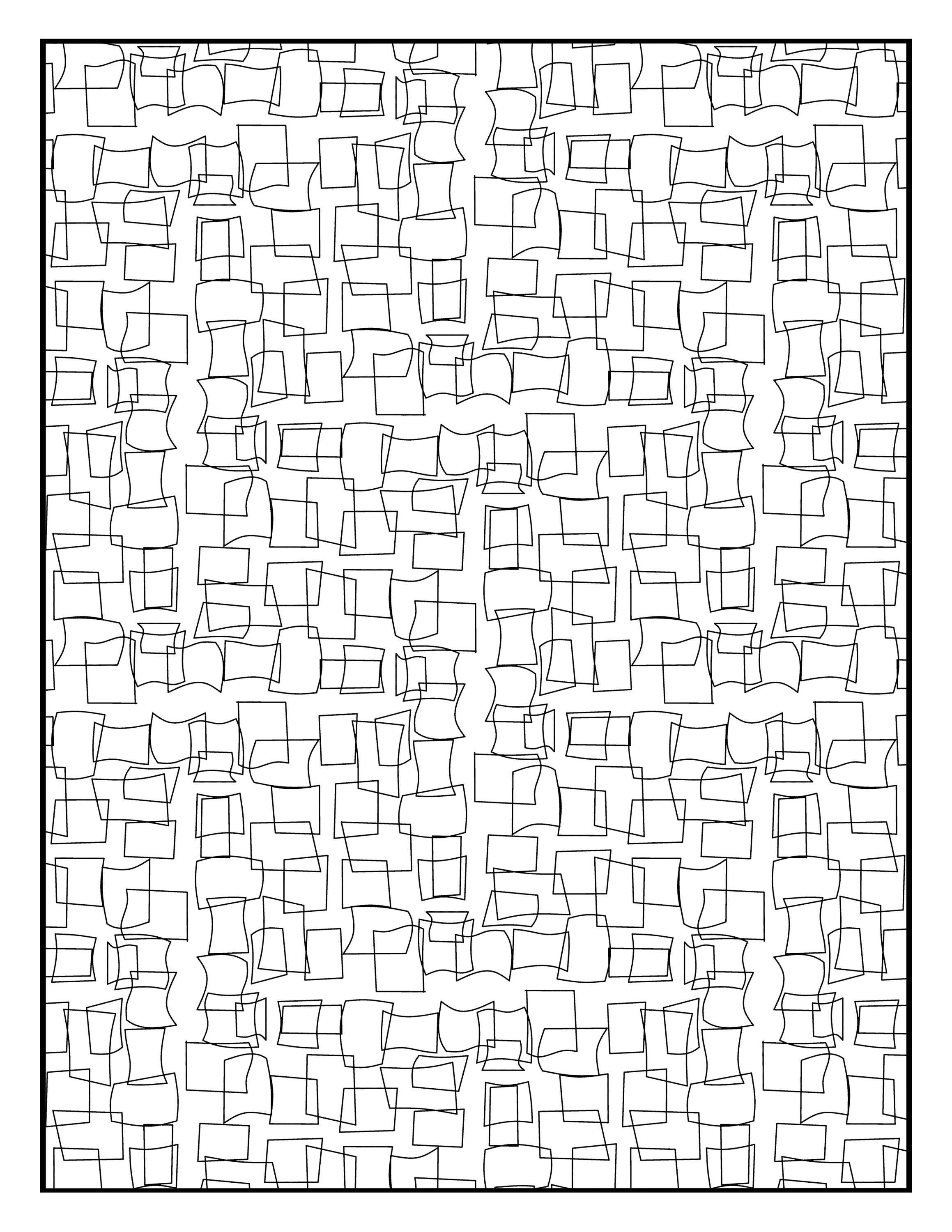 Coloring Page Geometric Squares Rectangles Repeating Pattern 3115 ...