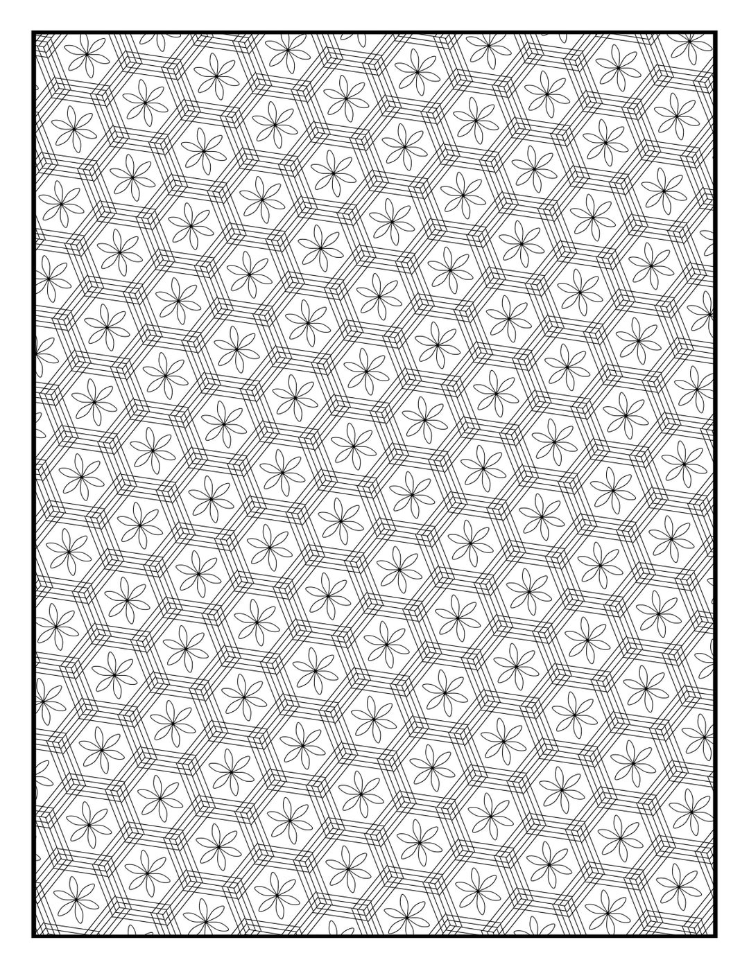 Coloring Page Geometric Repeating Pattern 2650 Printable - Etsy