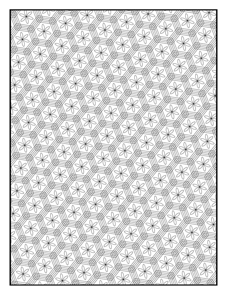 Coloring Page Geometric Repeating Pattern 2650 Printable - Etsy