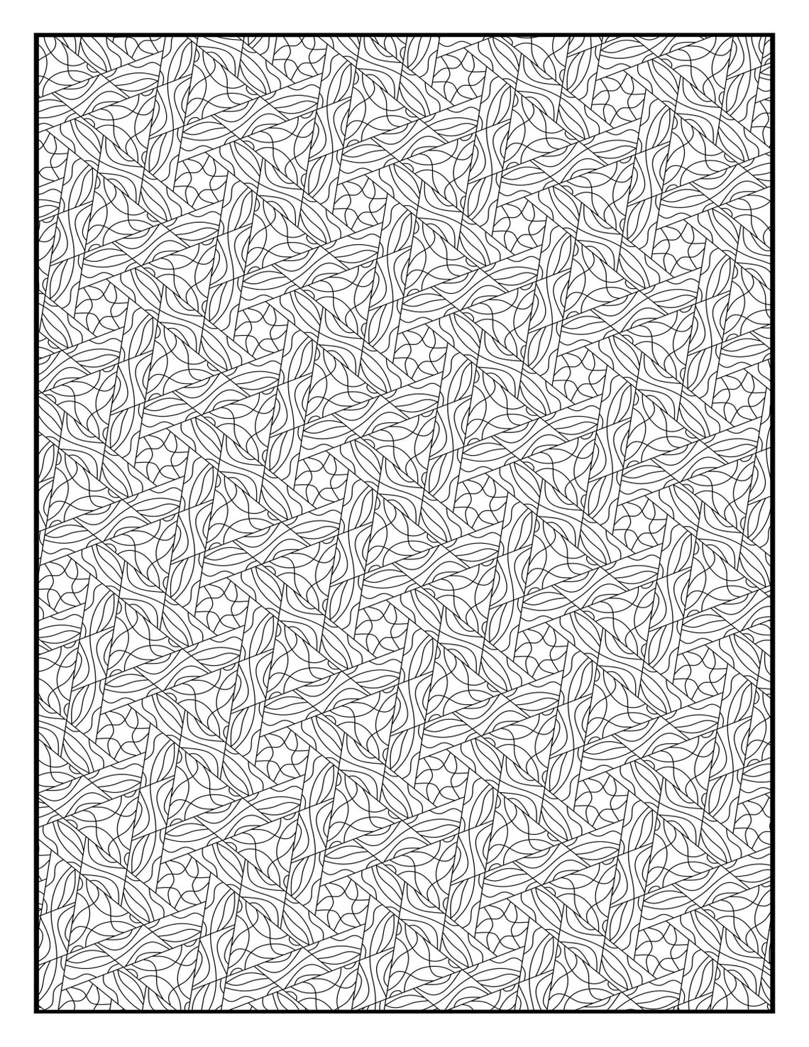 Coloring Page Geometric Repeating Pattern 2570 Printable - Etsy