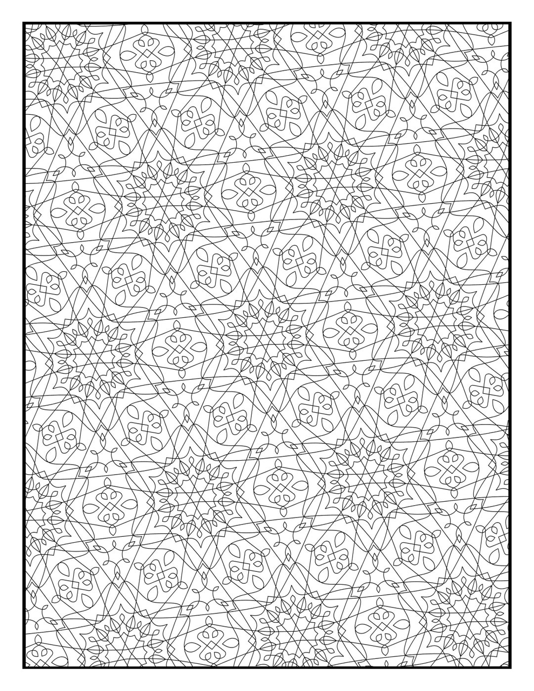 Coloring Page Mandala Floral Geometric Repeating Pattern 3217 Printable ...