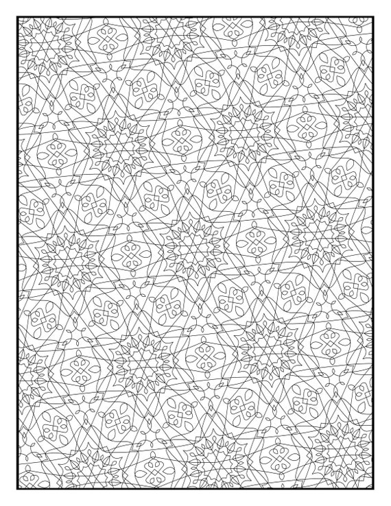 Coloring Page Mandala Floral Geometric Repeating Pattern 3217 - Etsy