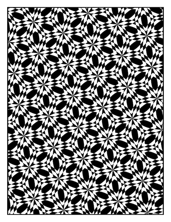 Coloring Page Floral Simple Geometric Quilt Repeating Pattern - Etsy